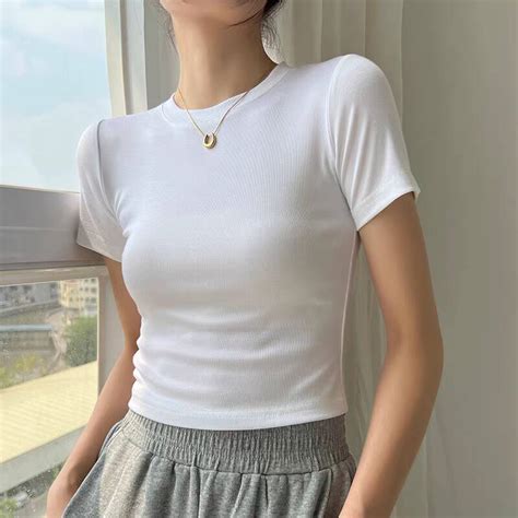 Summer Fashion Sexy Womens O Neck Short Sleeve T Shirt Slim Fit