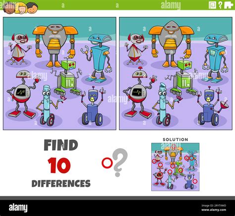 cartoon illustration of finding the differences between pictures