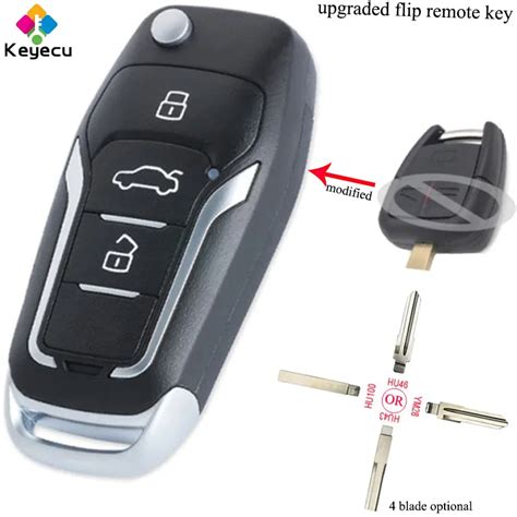 KEYECU Replacement Upgraded Flip Remote Car Key 3 Buttons 433MHz
