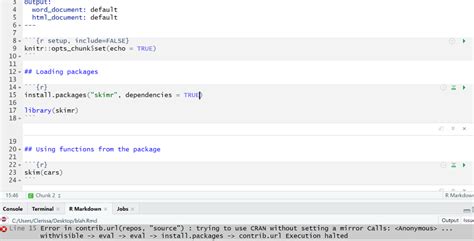 Trying To Use Cran Without Setting A Mirror Tutorials For Biol202