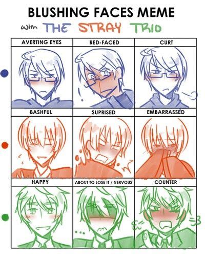 Blushing Meme Stray Trio Hetalia Hetalia America Hetalia Characters