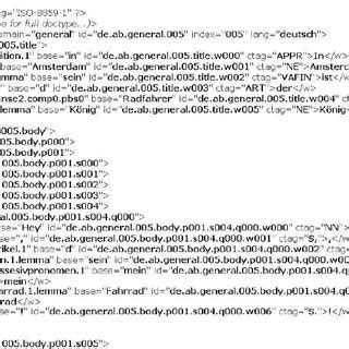 Part Of A Text Document Encoded In XML Download Scientific Diagram
