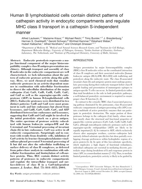 Pdf Human B Lymphoblastoid Cells Contain Distinct Patterns Of