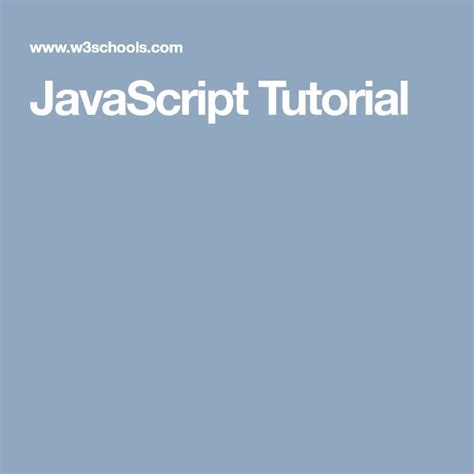 Javascript Tutorial Javascript Reference Learn Javascript