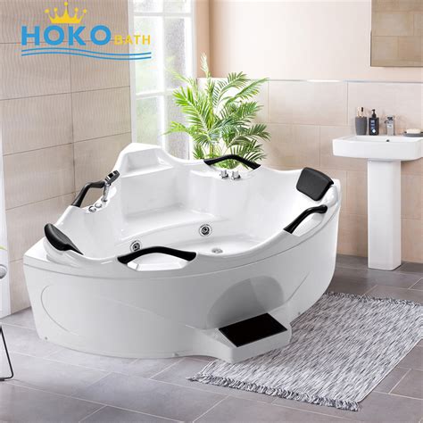 Hot Sale Acrylic Material Freestanding Corner Bath Tub Air Spa Jet