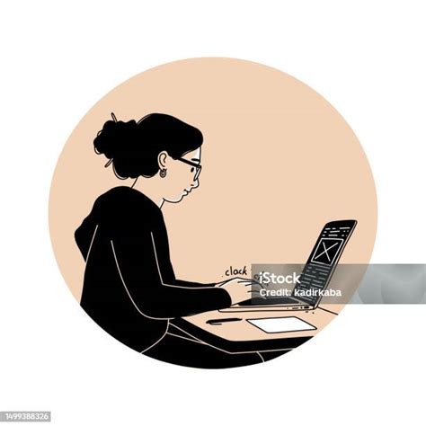 웹 디자인과 웹 코딩을 하는 젊은 여성 웹 디자인 개발 디자인 개념의 벡터 그림입니다 손으로 그리고 스케치하고 낙서합니다