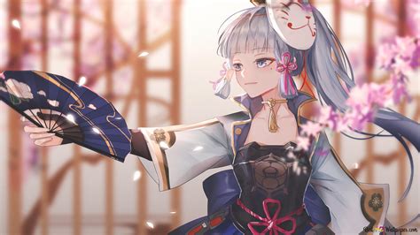 Kamisato Ayaka Genshin Impact Videojuego De Anime 4K Descarga De