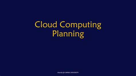 SOLUTION Cloud Computing Planning Studypool