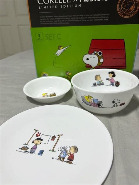 Limited Edition Corelle X Peanuts Set C Microwavable Plates Bowls Furniture Home Living