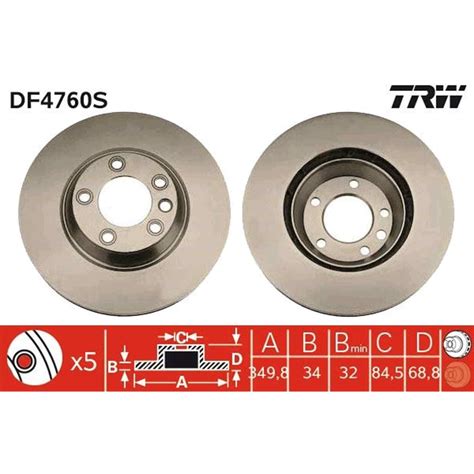 TRW BREMSSCHEIBEN 350mm BELÄGE VORNE passend für PORSCHE CAYENNE 2010
