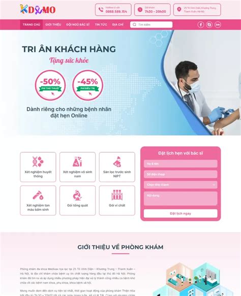 Source Code Mẫu Website Phòng Khám Dịch Vụ Y Tế Dược Phẩm 08 Chuẩn đẹp 2025 Themevip Source