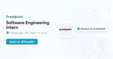 Software Engineering Intern Proofpoint Simplify Jobs