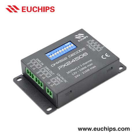 Dmx 512 디코더 드라이버 12 24vdc 3a 3 채널 Px24506 의 고품질 Dmx 512