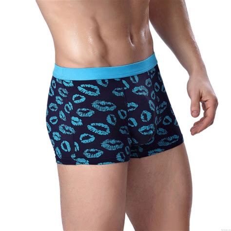 Malla con estampado de labios sexy Talla extra Tanga Lencería Boxers Calzoncillos Transpirable