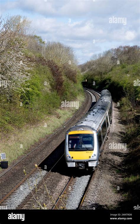 Chiltern Railways Class 168 Diesel Train At Whitnash Cutting Near Leamington Spa Warwickshire