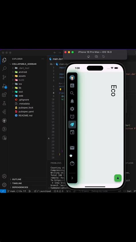 Hammad Ali Flutter Developer Collapsible Sidebar In Flutter 💙 Want