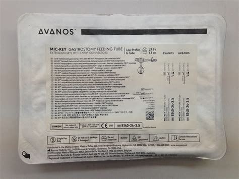 Avanos 8140 24 35 Mic Key Gastrostomy Feeding Tube Extension Sets W