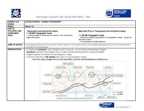 Lesson Plan Sp Grade 9 Ss Geography T1 W7and8 Directorate Curriculum