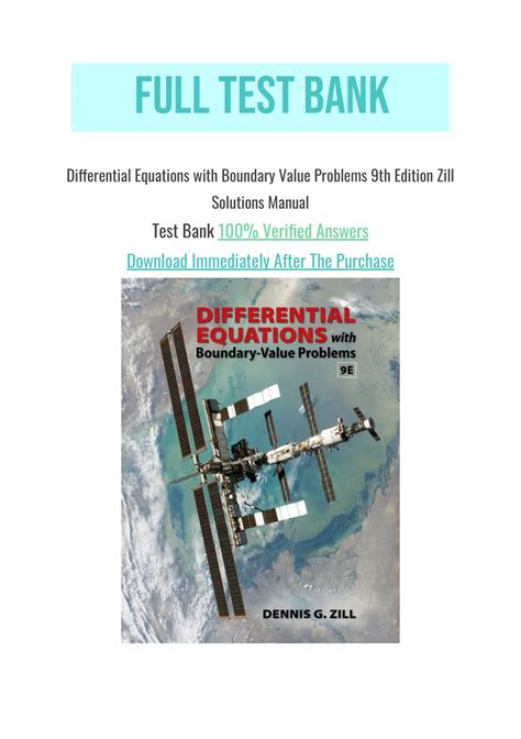 Differential Equations With Boundary Value Problems 9th Edition Zill Solutions Manual