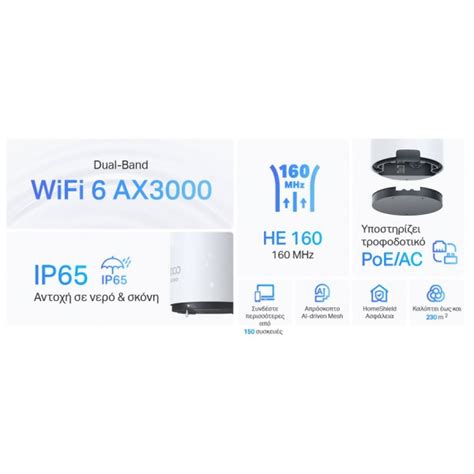 TP LINK Whole Home Mesh Deco X50 Outdoor AX3000 Dual Band Wi Fi 6 Ver 1