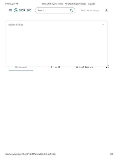 Writing With Style By Trimble Pdf Psychological Concepts Cognition Pdf Scribd
