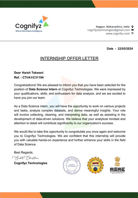Harsh Tekwani On Linkedin Datascience Internship Cognifyz