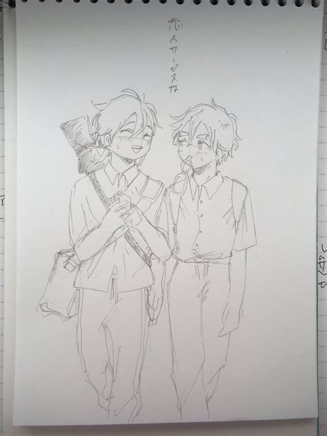 「t字路さんに頂いた「俺のこと好きだろ。」が夏溶け抜群なエモエモワードすぎて落書きがうまれてしまったヨ〜 ボルペンで一発な」echico🥛の漫画