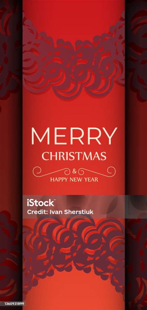 Template Kartu Ucapan Selamat Natal Dan Selamat Tahun Baru Warna Merah