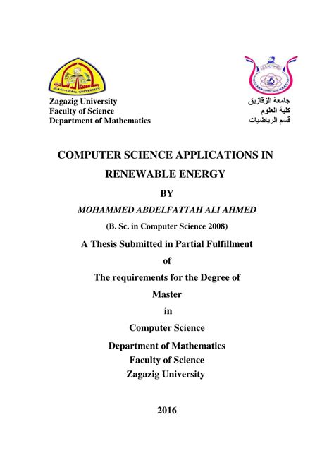 Pdf Computer Science Applications In Renewable Energy