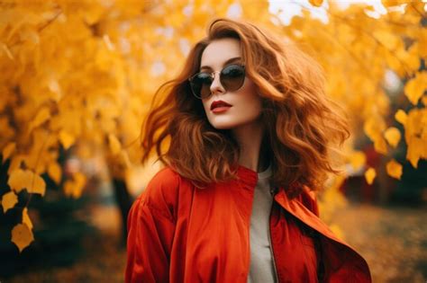 Premium Ai Image Girl Model Autumn Vibes