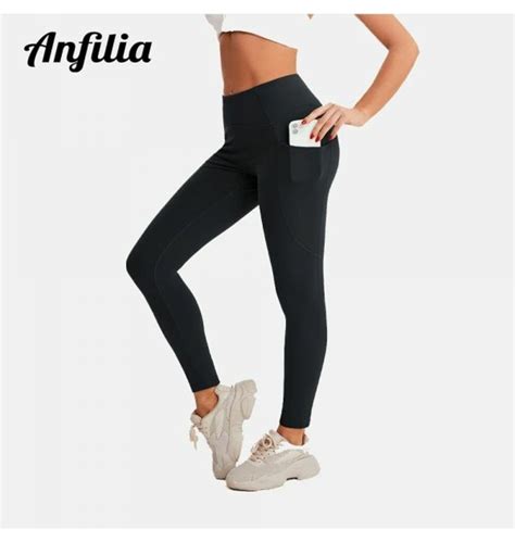 요가복바지 필라테스바지 요가 조거 하렘 팬츠 Anfilia 여성용 레깅스주머니가 있는 단색 고탄성 스키니 하 티몬