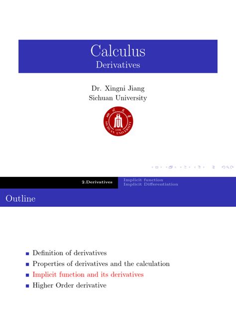 Implicit Function And Its Derivative 1 Pdf Function Mathematics Derivative
