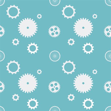 Seamless Pattern Background Cogs Gears Cogwheels White Gears On Blue Background Design Concept