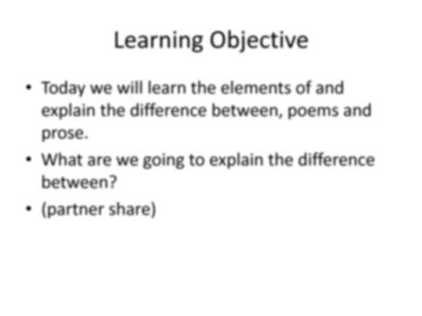 SOLUTION The Major Difference Between Poem And Prose Studypool