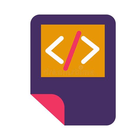 Coding Script Electronic File Symbol Glyph Vector Illustration Stock