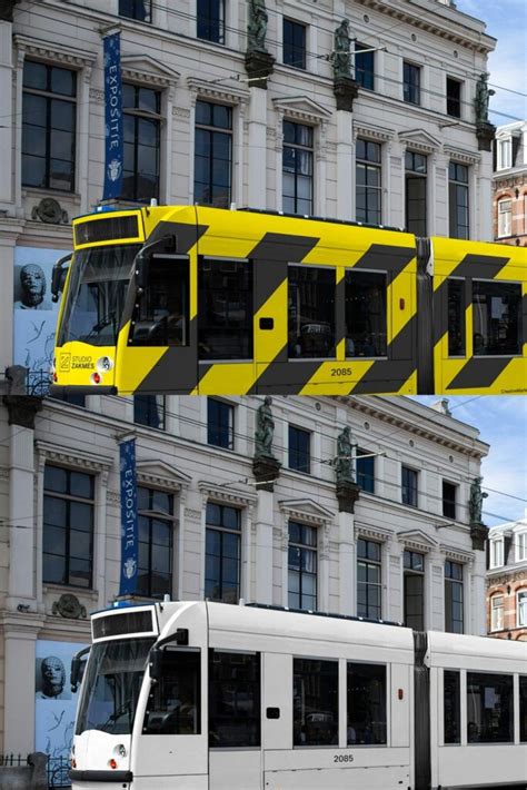 City Tram Wrap Mockup Masterbundles