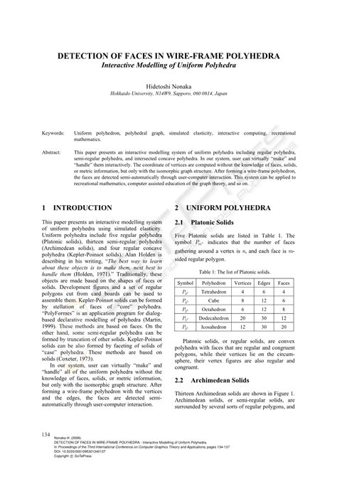 Detection Of Faces In Wire Frame Polyhedra Interactive Modelling Of