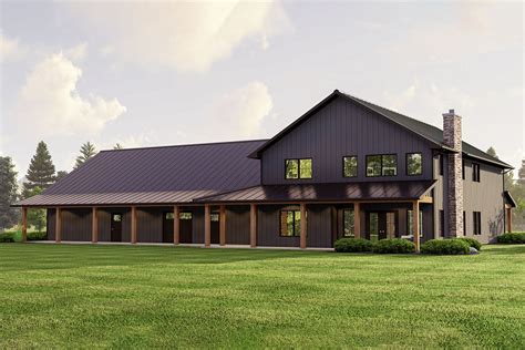 2 Story 4 Bedroom Multi Generational Barndominium Style House With
