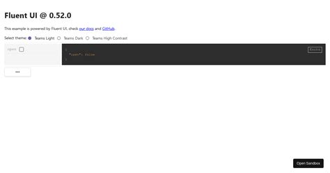 Fluent Ui Example Forked Codesandbox