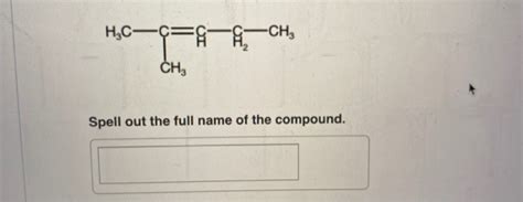Solved H C Fit CH CH Spell Out The Full Name Of The Chegg Com