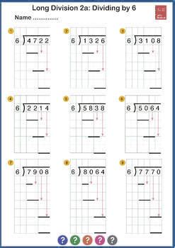 Divide 4 Digit Numbers By 1 Digit Numbers STANDARD ALGORITHM FREEBIE