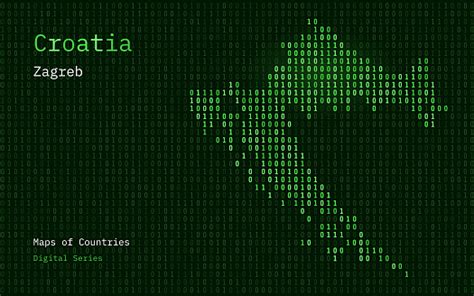 croatia map shown in binary code pattern tsmc green matrix numbers zero