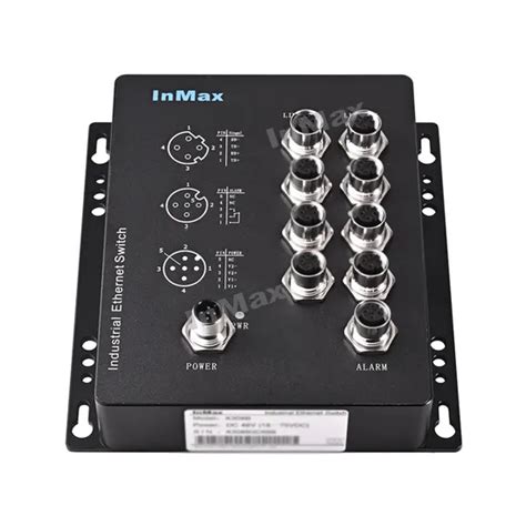 Inmax D Coded Waterproof M12 Railway Ethernet Switch 8 Port M12 Railway Ethernet Switch Railway