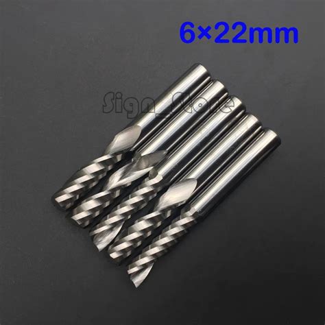 5pcs 6mm 14 High Quality Carbide Cnc Router Bits One Single Flute End