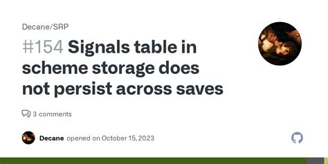 Signals Table In Scheme Storage Does Not Persist Across Saves · Issue