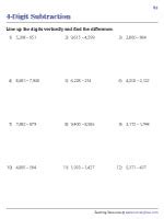 Digit Subtraction Worksheets