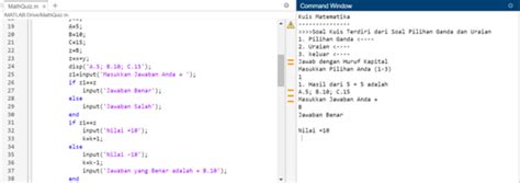 Membuat Kuis Matematika Dengan Matlab LABKOMMAT