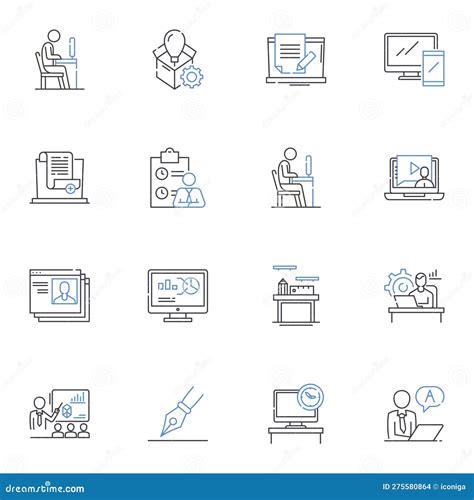 Collaborative Project Line Icons Collection Partnership Synergy Teamwork Alliance Cohesion