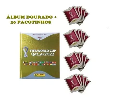 Álbum Copa 2022 Capa Dourado Exclusivo 100 Figurinhas Parcelamento