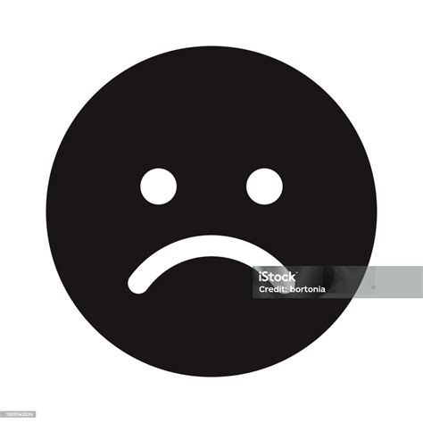 Sad Emoji Glyph Icon Stock Illustration Download Image Now